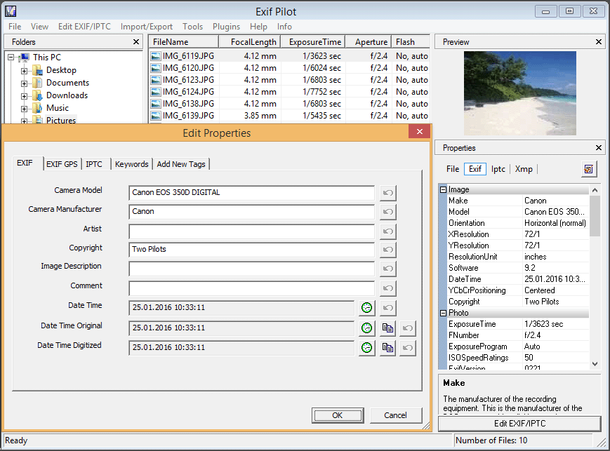 Exif Pilot - Gratis-Download von heise.de